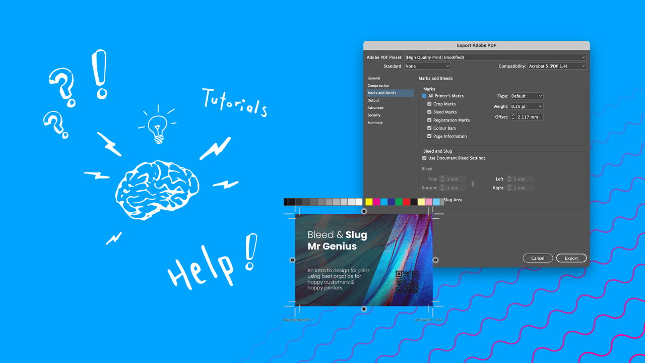 Design for print - Bleed, Slug and Crop Marks Explained - FAS